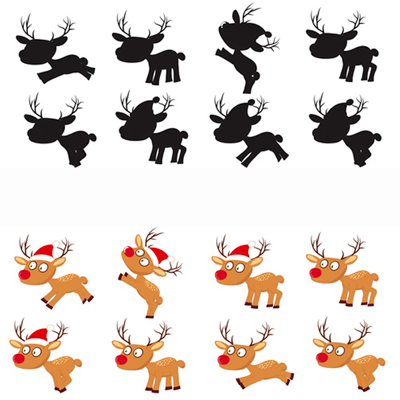 Jeu des ombres de rennes